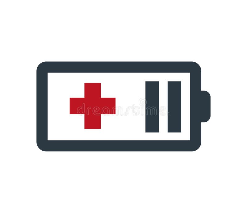 Battery with Red Plus stock vector. Illustration of capacity - 86421836