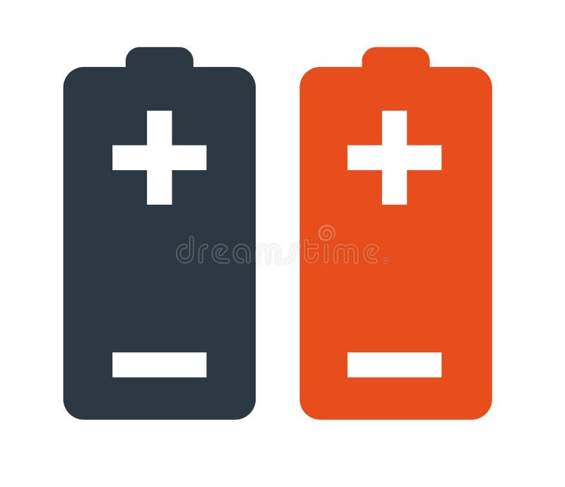 Battery with Red Plus stock vector. Illustration of group - 86421860