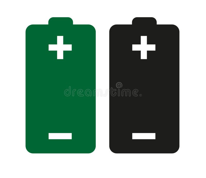 Battery with Red Plus stock vector. Illustration of accumulator - 86421917