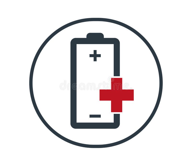 Battery with Red Plus stock vector. Illustration of group - 86421959