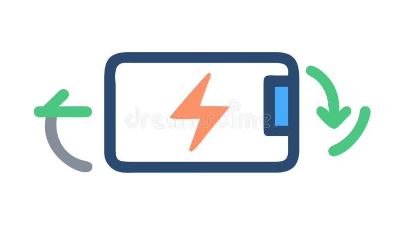 Battery Refresh Charge Cycle Icon, Power Optimization, Vector Design ...