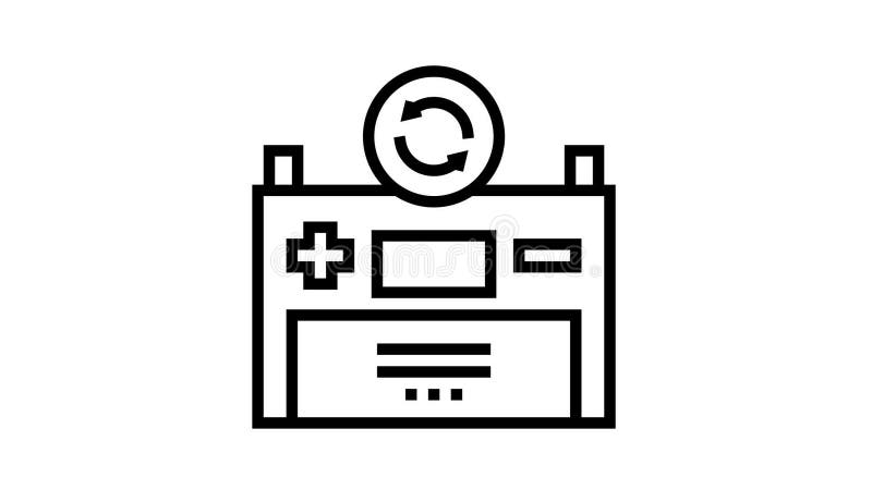 Battery Replacement Line Icon Animation Stock Video - Video of service ...