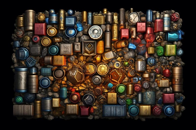 Battery S Essential Metals and Minerals. AI Stock Illustration ...