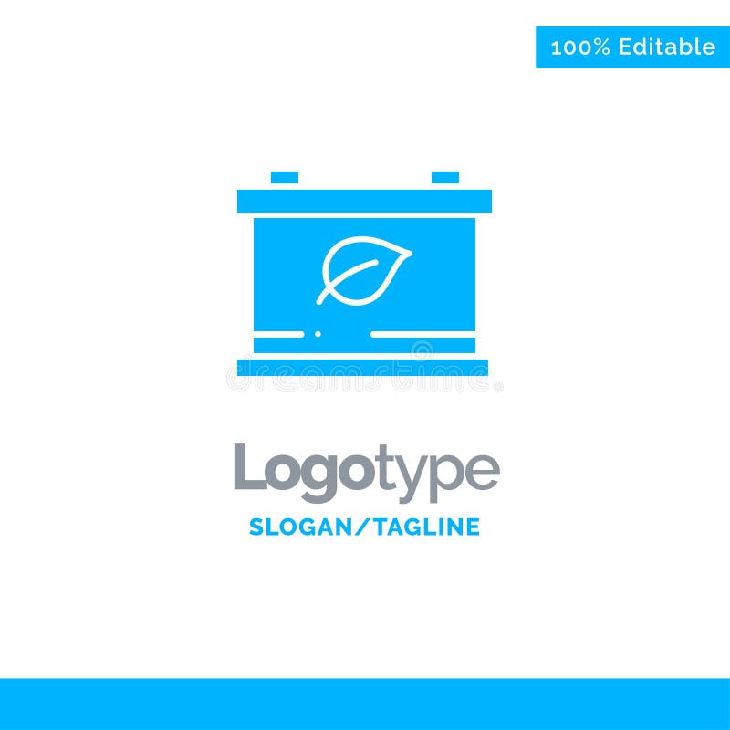 Battery, Save, Green Blue Solid Logo Template. Place for Tagline Stock ...