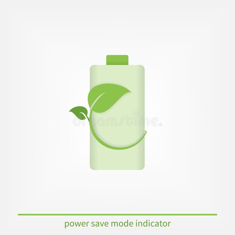 Battery Save Mode Line Icon in Flat Style Stock Vector - Illustration ...