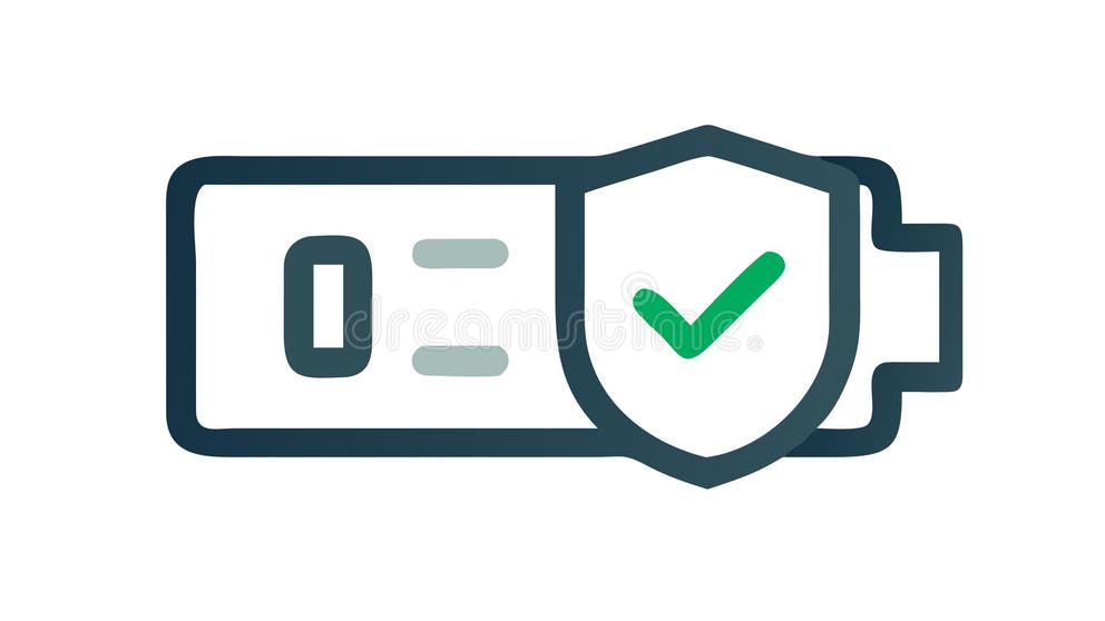 Battery Security Check Icon, Verified Power Status, Vector Design ...