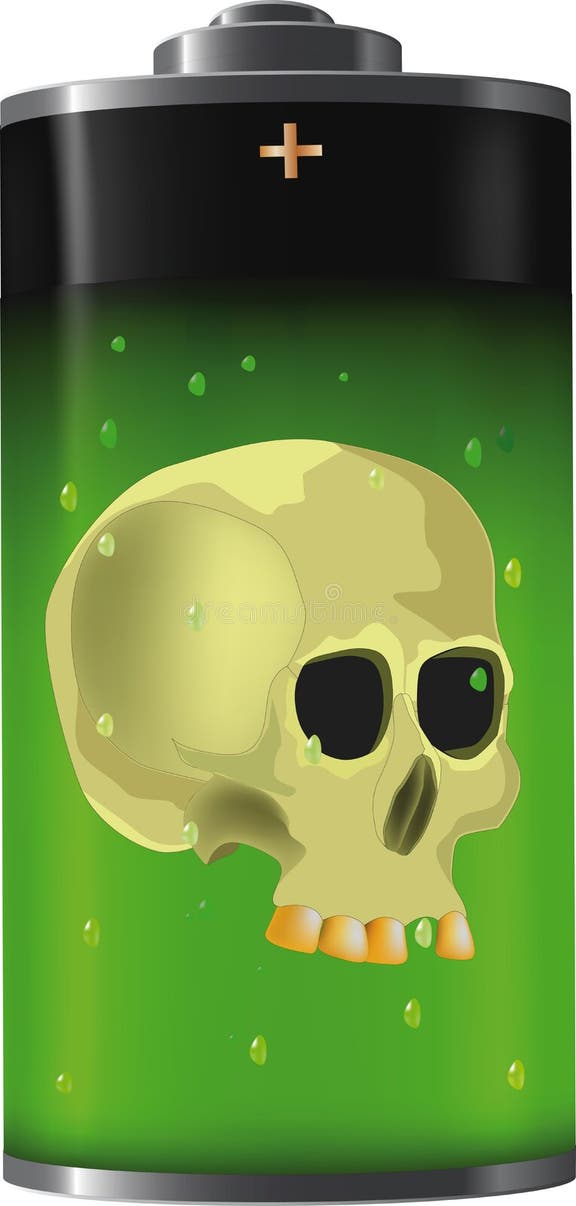 Battery and skull stock vector. Illustration of anatomy - 14404684