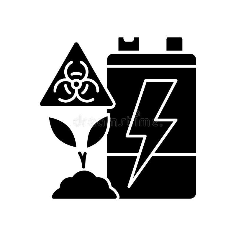 Battery Soil Contamination Threat Black Glyph Icon Stock Vector ... Battery Soil Contamination Threat Black Glyph Icon Stock Vector ...