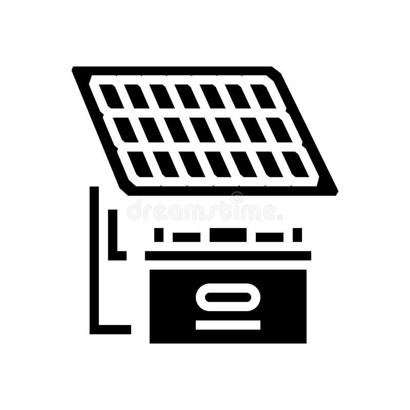 Battery Solar Panel Glyph Icon Vector Illustration Stock Vector ...