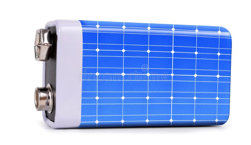 Battery from the Solar Panel Isolated on White Background. Stock Photo ...