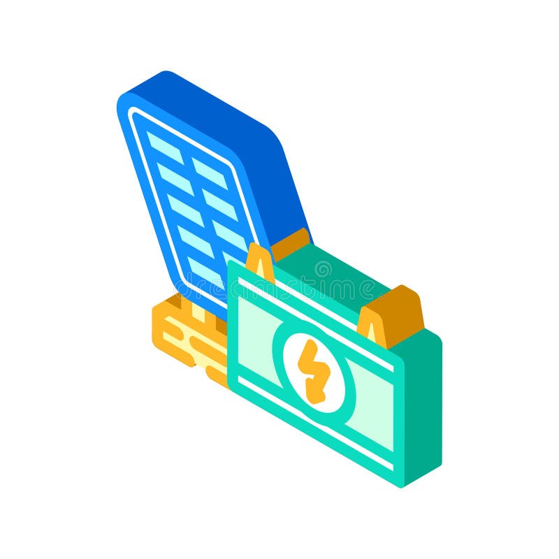Battery Solar Panel Isometric Icon Vector Illustration Stock Vector ...