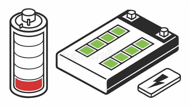 Battery and Solar Panel Renewable and Eco,friendly Energy Source Vector ...