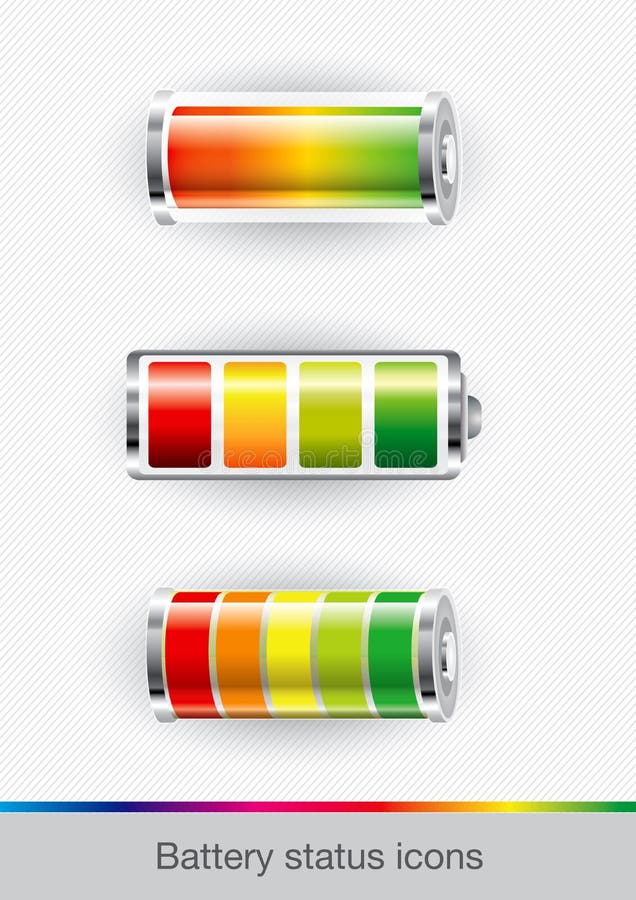 Battery status stock vector. Illustration of level, alkaline - 23570471
