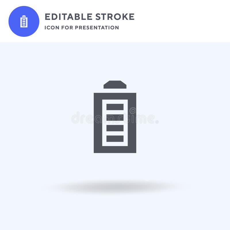 Empty Battery Icon Vector, Filled Flat Sign, Solid Pictogram Isolated ...