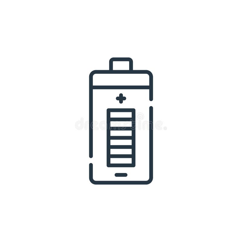 Battery Status Icon Vector from Sustainable Energy Concept. Thin Line ...