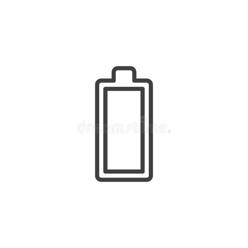 Full battery outline icon stock vector. Illustration of linear - 135346466