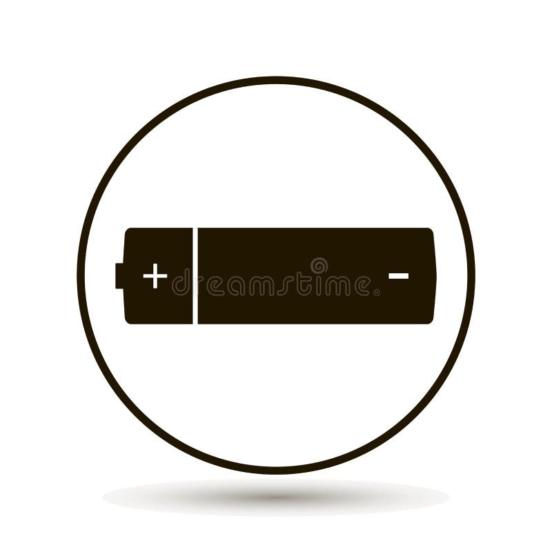 Battery Sticker on White Background. Stock Vector - Illustration of ...
