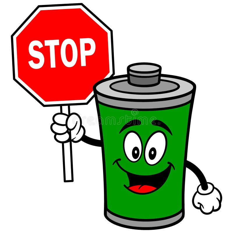 Battery with Sign stock vector. Illustration of battery - 51504208