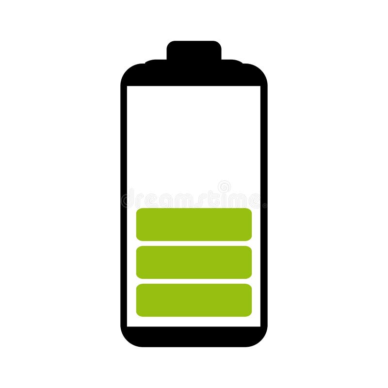 Battery Symbol With Level Medium Charge Stock Illustration ...
