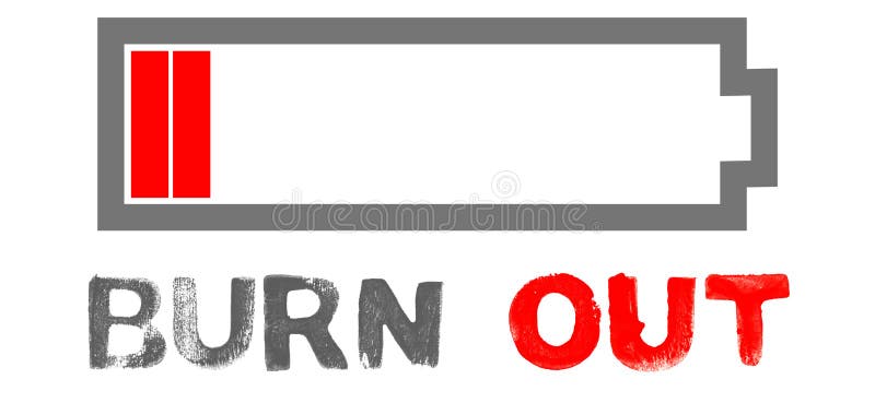 Battery Symbol Red and Grey Showing Burn Out Stock Illustration ...