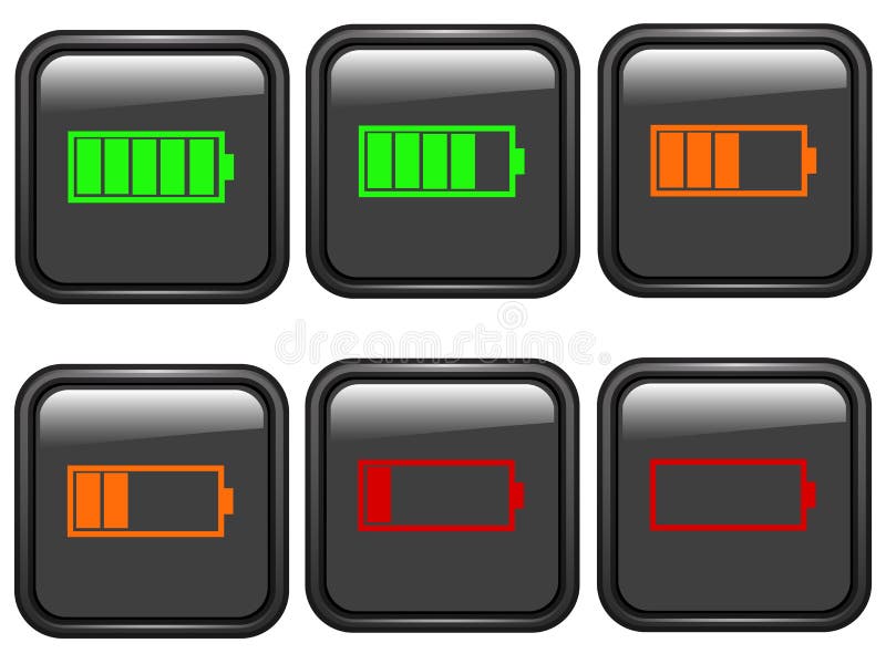 Battery symbols stock vector. Illustration of battery - 42263952
