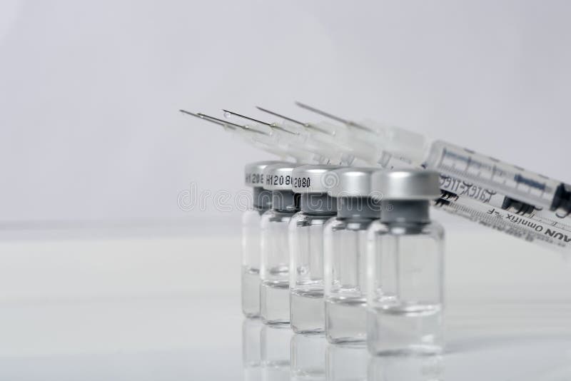 Battery of Syringes in Labor, Ready for Medical Research Stock Photo ...