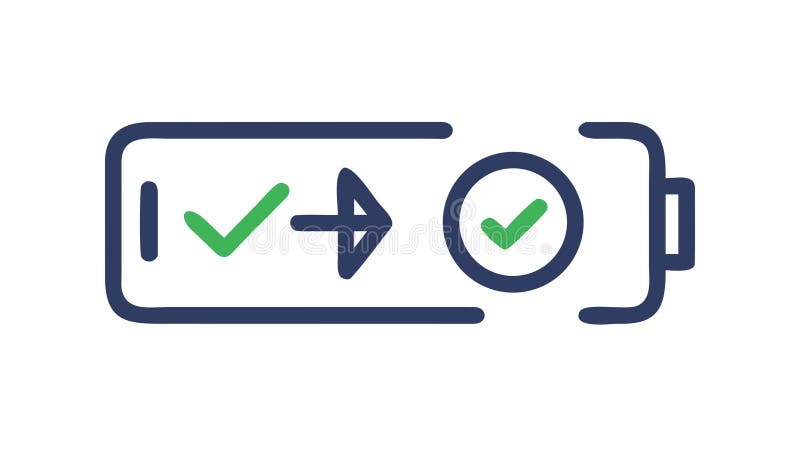 Battery System Check Icon, Power Status Verification, Vector Design ...