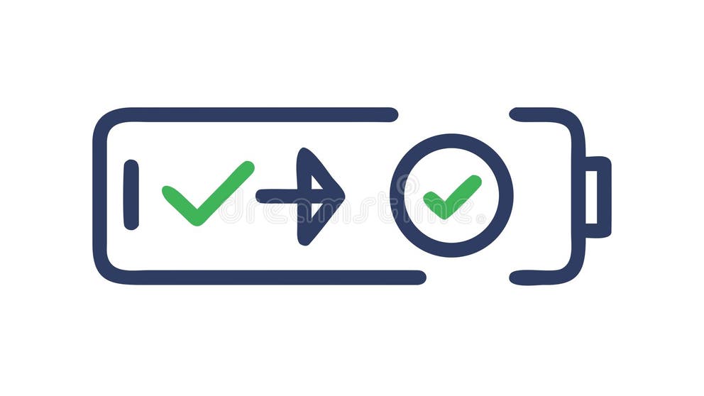 Battery System Check Icon, Power Status Verification, Vector Design ...