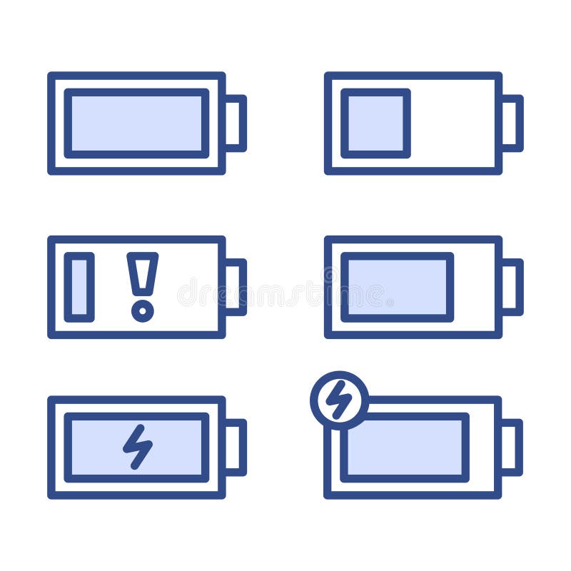 Battery System Icon Set Vector Isolated Stock Illustration ...