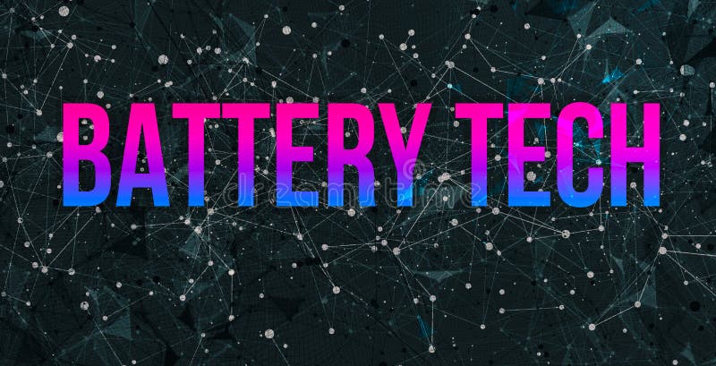 Battery Tech Theme with Abstract Network Patterns Stock Illustration ...