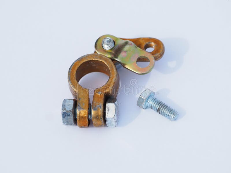 One Metal Terminal Connector of Car Battery Stock Photo - Image of ...