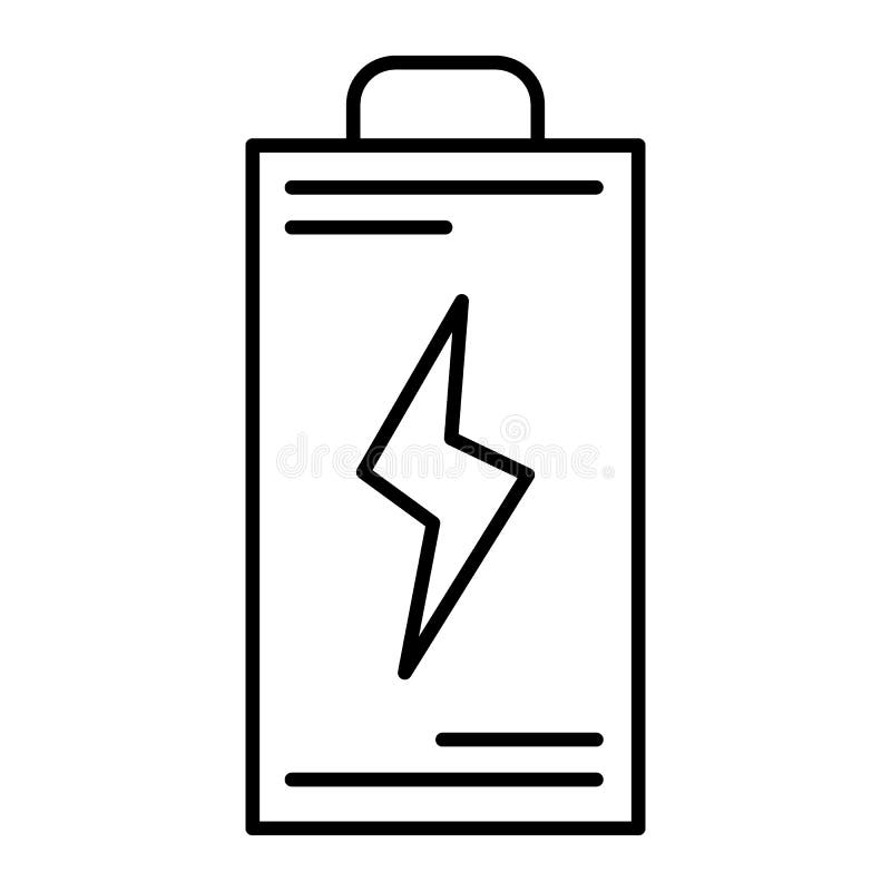 Battery Thin Line Icon. Energy Vector Illustration Isolated on White ...