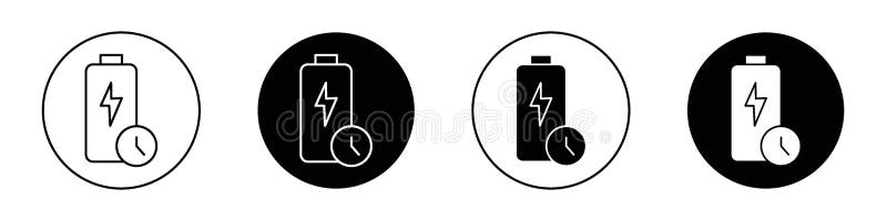 Battery time icon stock vector. Illustration of clock - 307758901