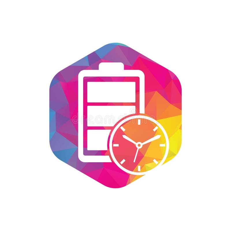 Battery Time Logo Design Template. Stock Vector - Illustration of ...