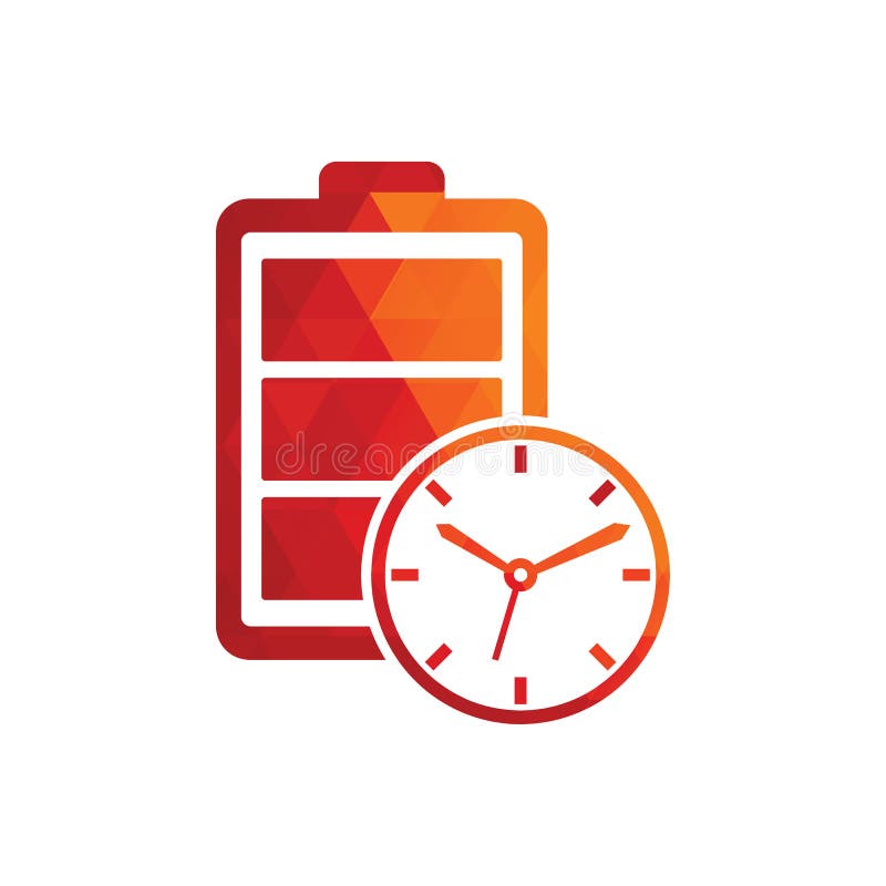 Battery Time Logo Design Template. Stock Vector - Illustration of ...