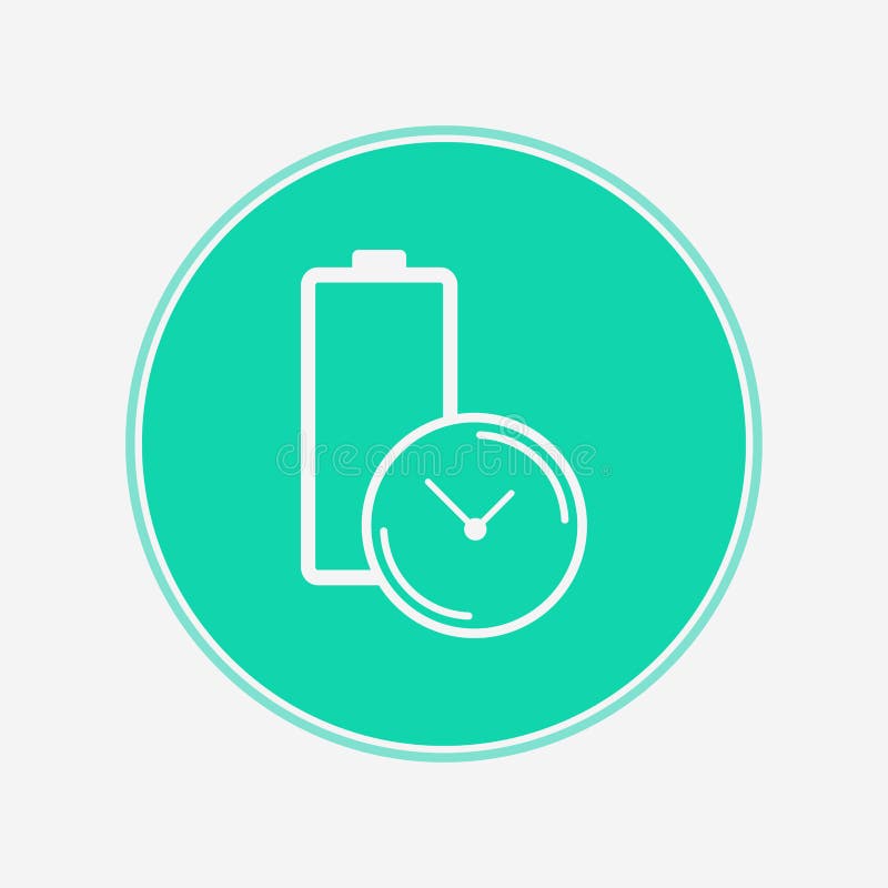 Battery Time Vector Icon Sign Symbol Stock Vector - Illustration of ...