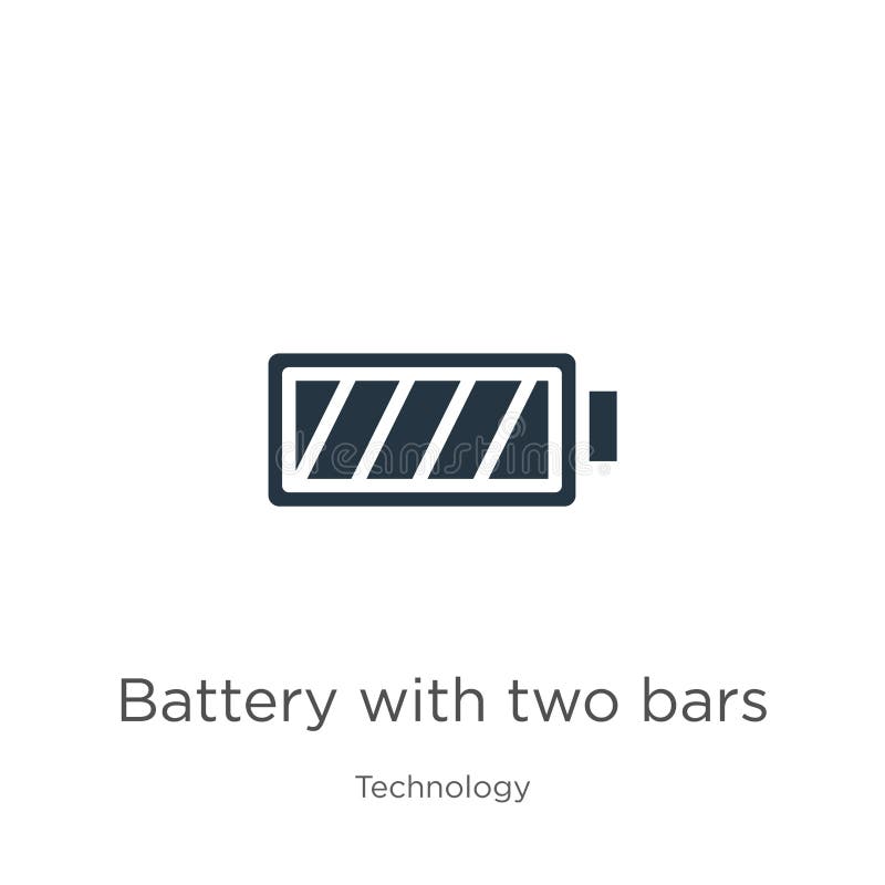 Battery with Two Bars Icon Vector. Trendy Flat Battery with Two Bars ...