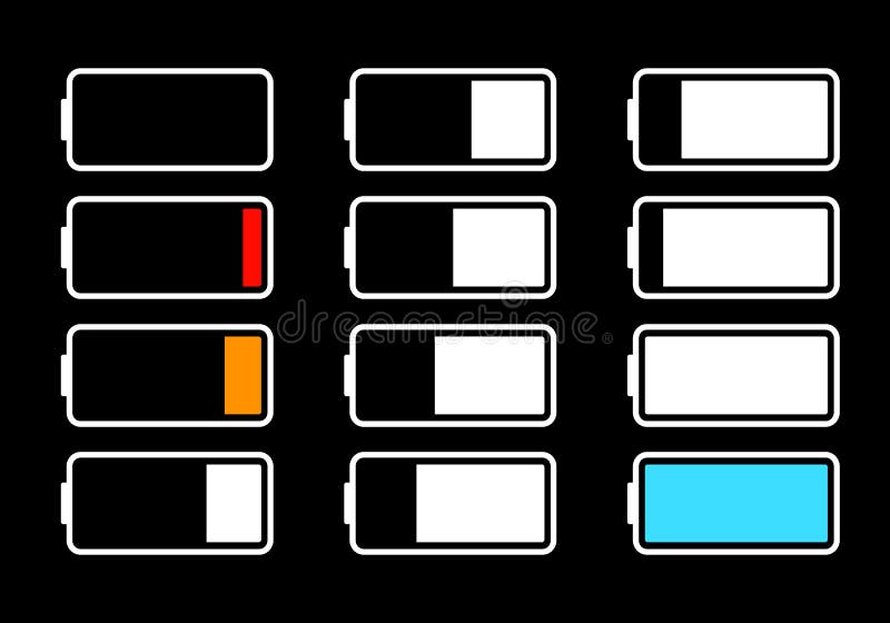 Battery Charger UI Icon Set for Apps and Web. Stock Vector ...