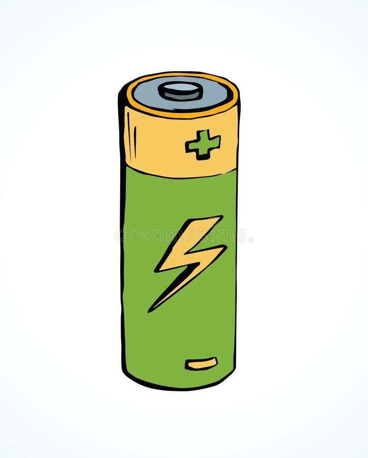 Battery. Vector drawing stock vector. Illustration of charger - 137774704