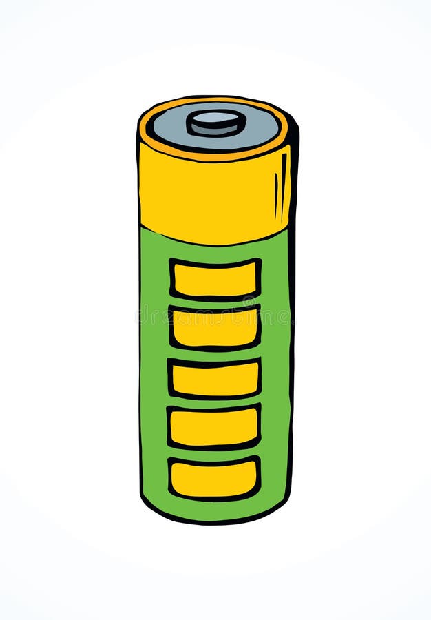 Battery. Vector drawing stock vector. Illustration of editable - 129982188