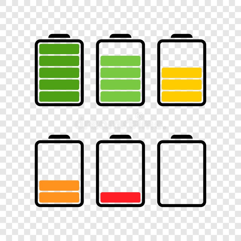 Battery. Battery Vector Icons, Isolated. Charging Charge Indicator ...