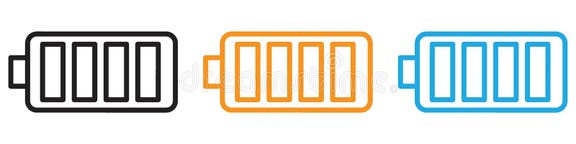 Battery Vector Logo Set Collection for Web App Ui Stock Vector ...