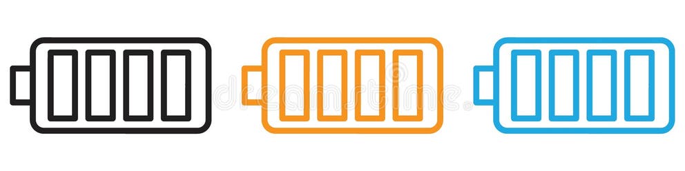 Battery Vector Logo Set Collection for Web App Ui Stock Vector - Illustration of supply, full ...