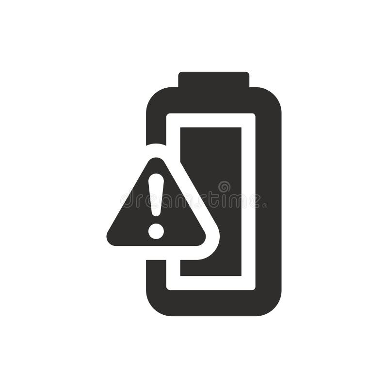 Low Battery Warning Flat Icon Stock Vector - Illustration of solid ...