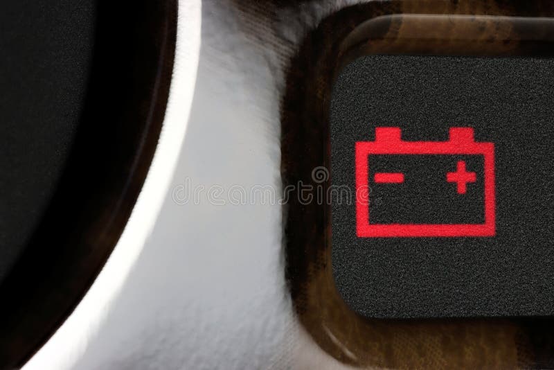 Battery warning light stock image. Image of danger, check - 246262397