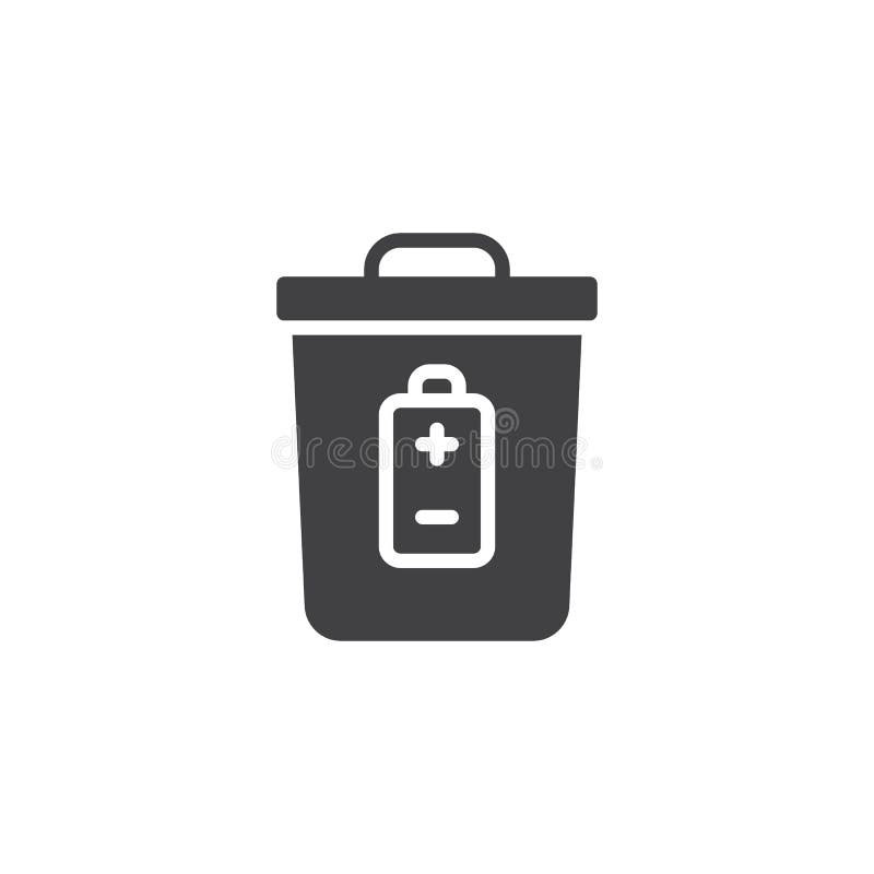 Battery waste vector icon stock vector. Illustration of container ...