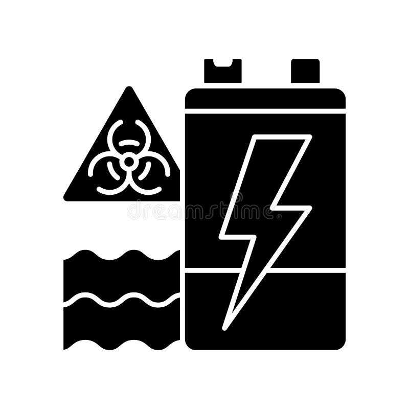 Battery Water Contamination Threat Black Glyph Icon Stock Vector ... Battery Water Contamination Threat Black Glyph Icon Stock Vector ...