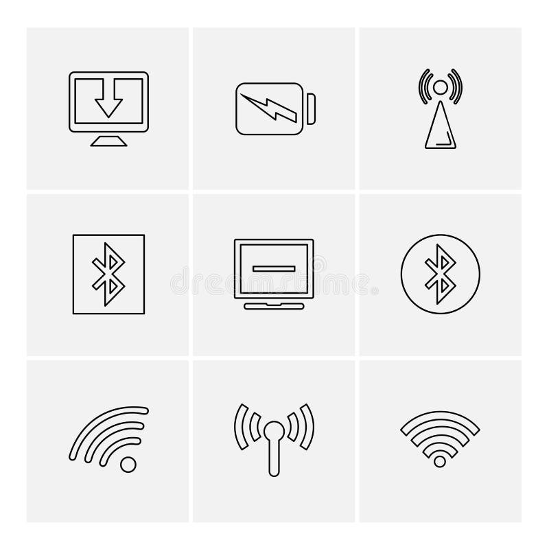 Battery , Wifi , Network , Infrared , Signals , Web , User Inter Stock ...
