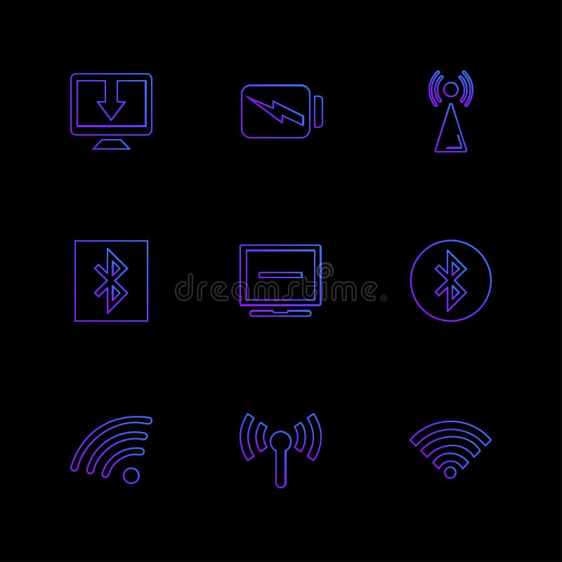 Battery , Wifi , Network , Infrared , Signals , Web , User Inter Stock ...