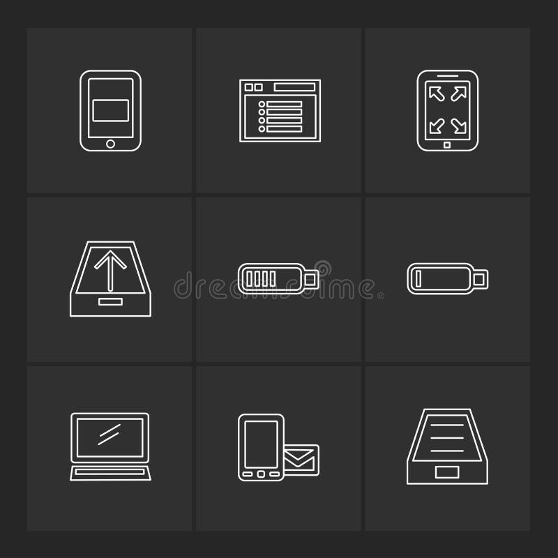 Battery , Wifi , Network , Infrared , Signals , Web , User Inter Stock ...